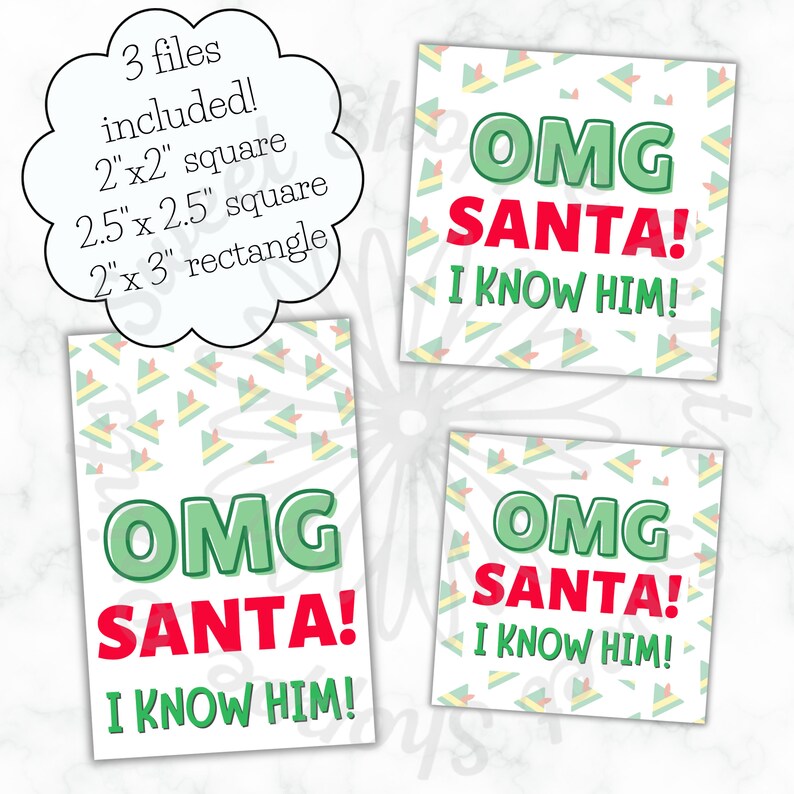 Omg Santa Printable Gift Tag - Etsy