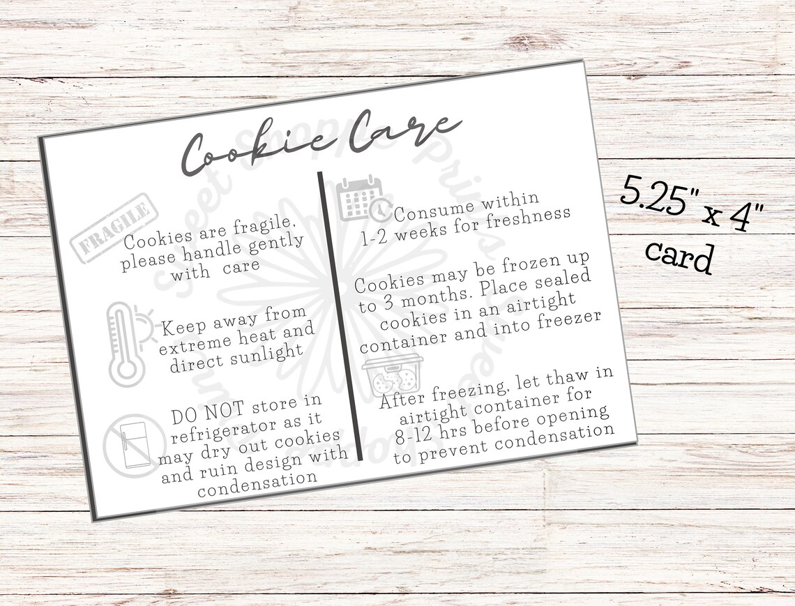 Cookie Care Card - Etsy