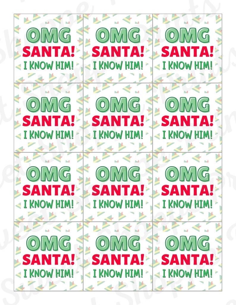 Omg Santa Printable Gift Tag - Etsy