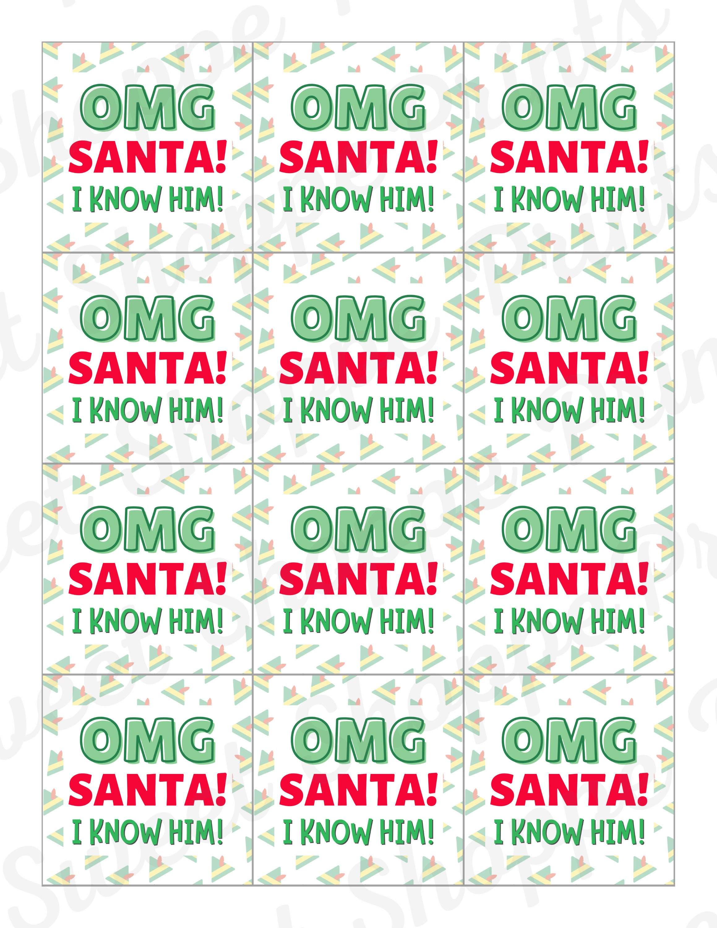 Omg Santa Printable Gift Tag - Etsy