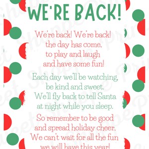 We're Back! Elf Letter - Etsy