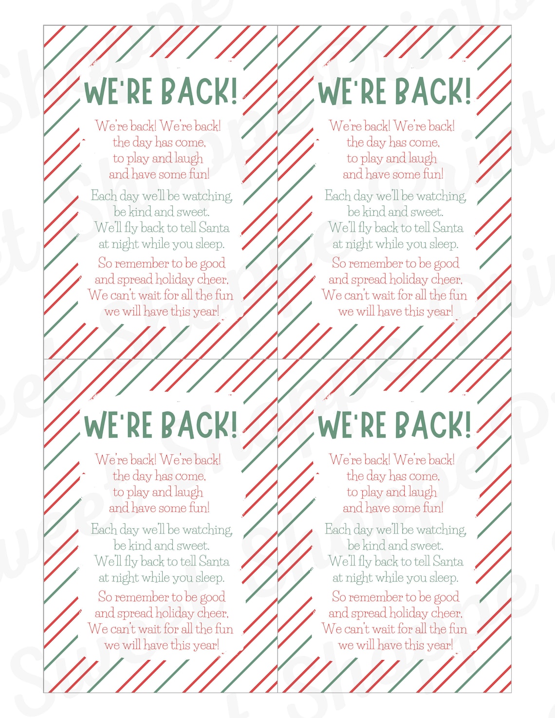 We're Back Elf Letter - Etsy