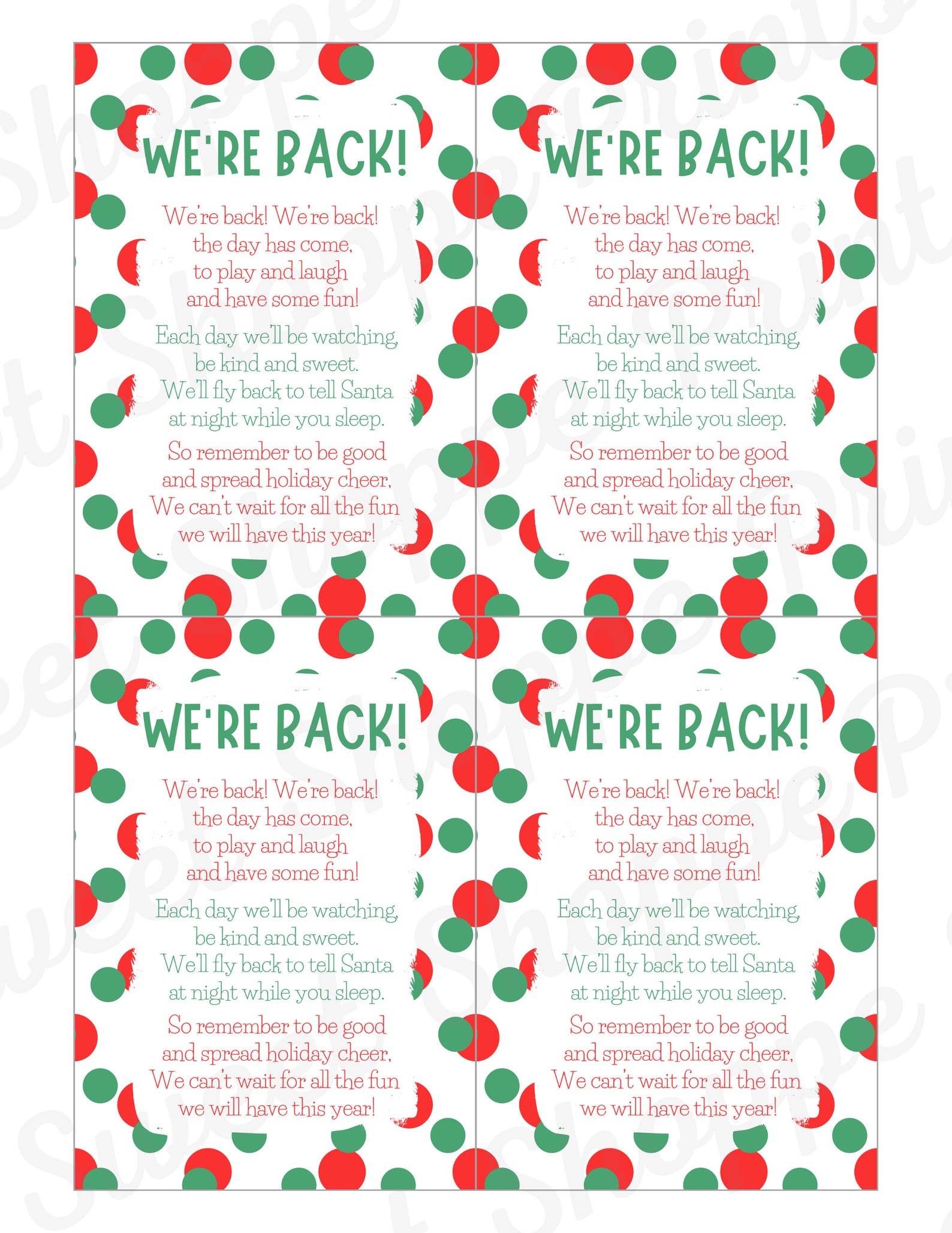 We're Back! Elf Letter - Etsy