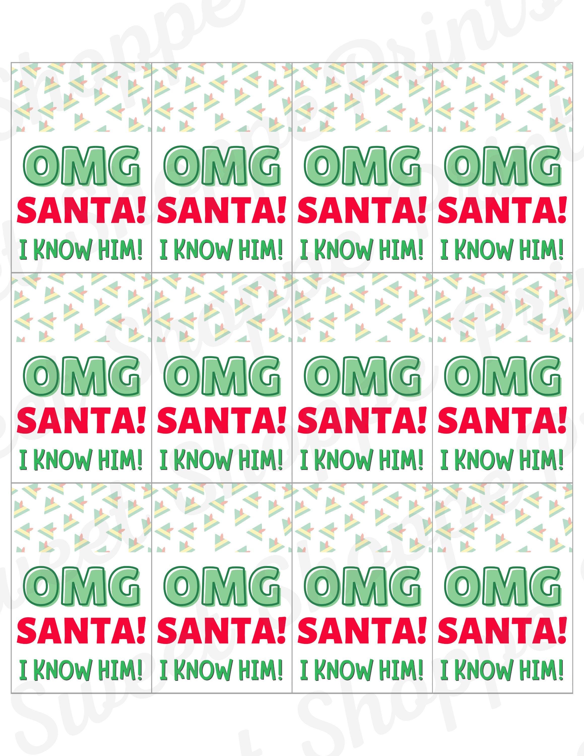 Omg Santa Printable Gift Tag - Etsy