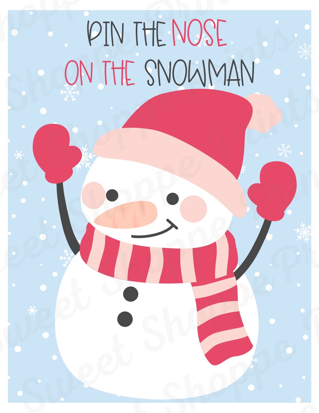 Pin the Nose on the Snowman - Etsy
