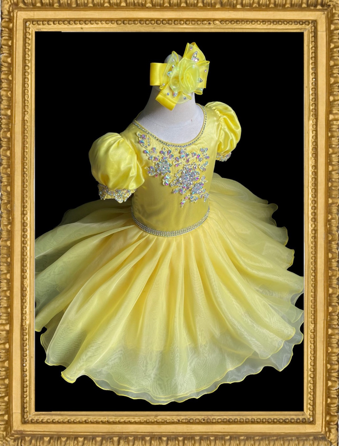 Yellow Glitz Pageant Dress/ Toddler Natural Pageant Dress/ Glitz ...
