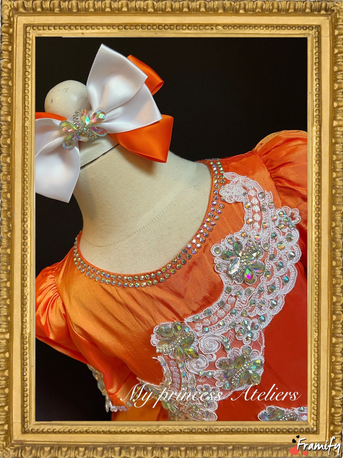 Orange Pageant Birthday Flower Girl Dress/ Natural Pageant - Etsy