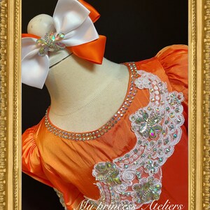 Orange Pageant Birthday Flower Girl Dress/ Natural Pageant Dress ...