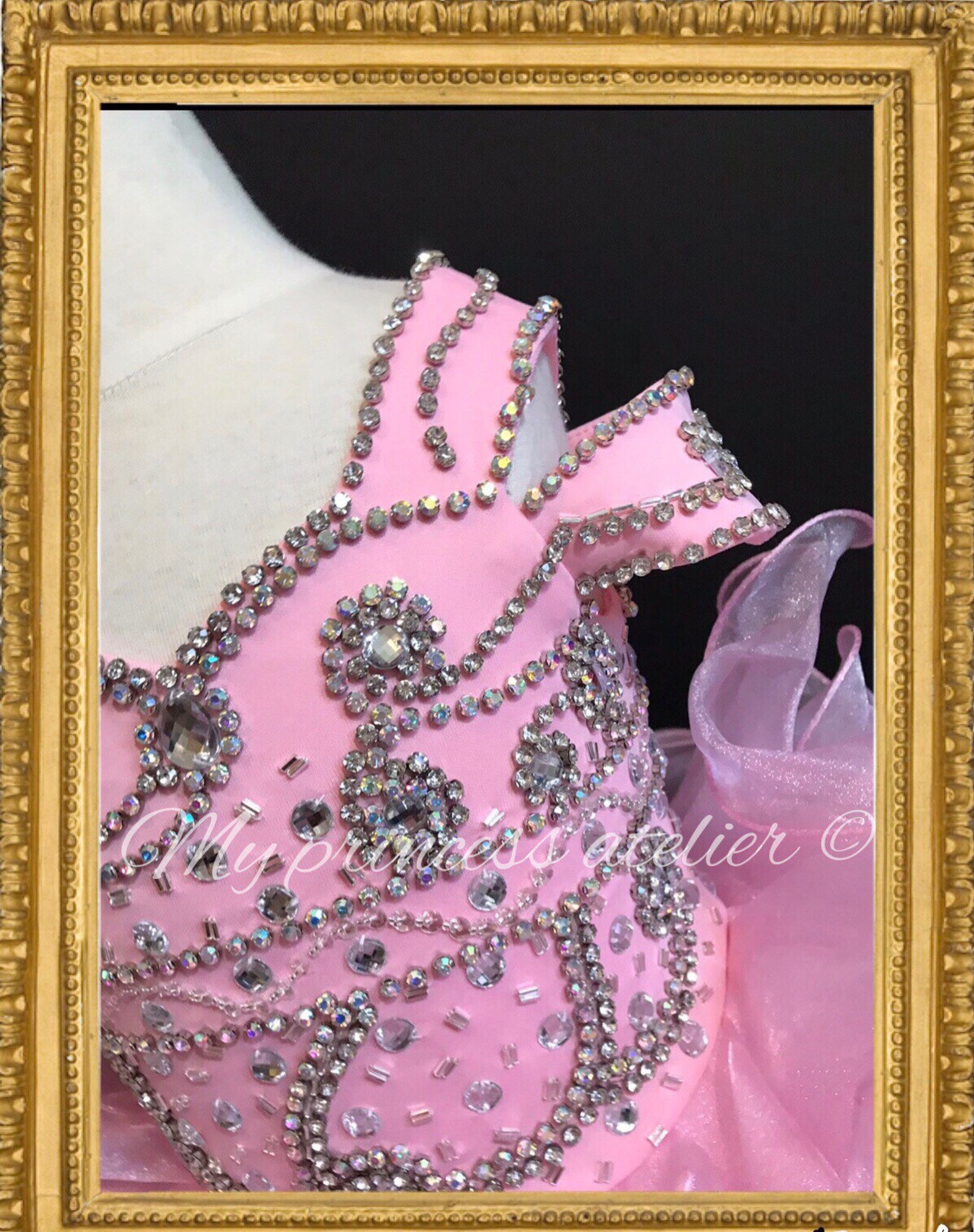 Pink Pageant Dress/ Pink Crystal Flower Girl Dress/ Pink First Birthday ...