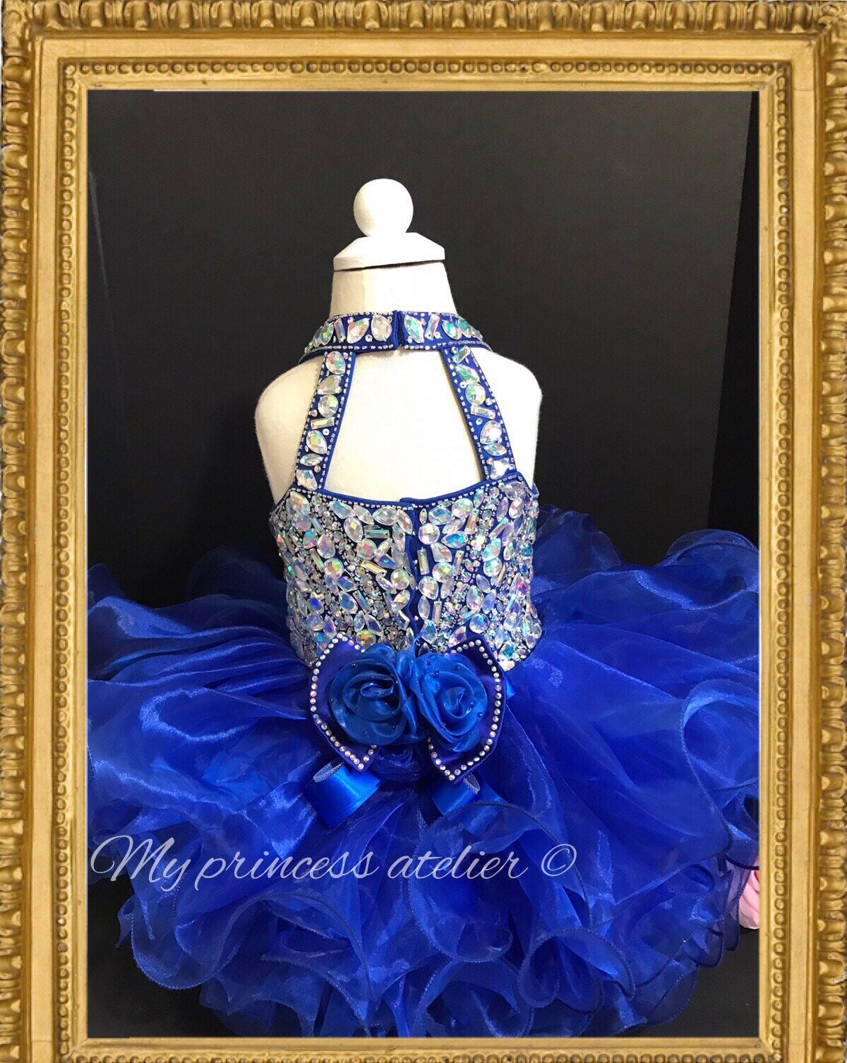 Blue millennium dress/ blue pageant dress/ pagean sparkling | Etsy
