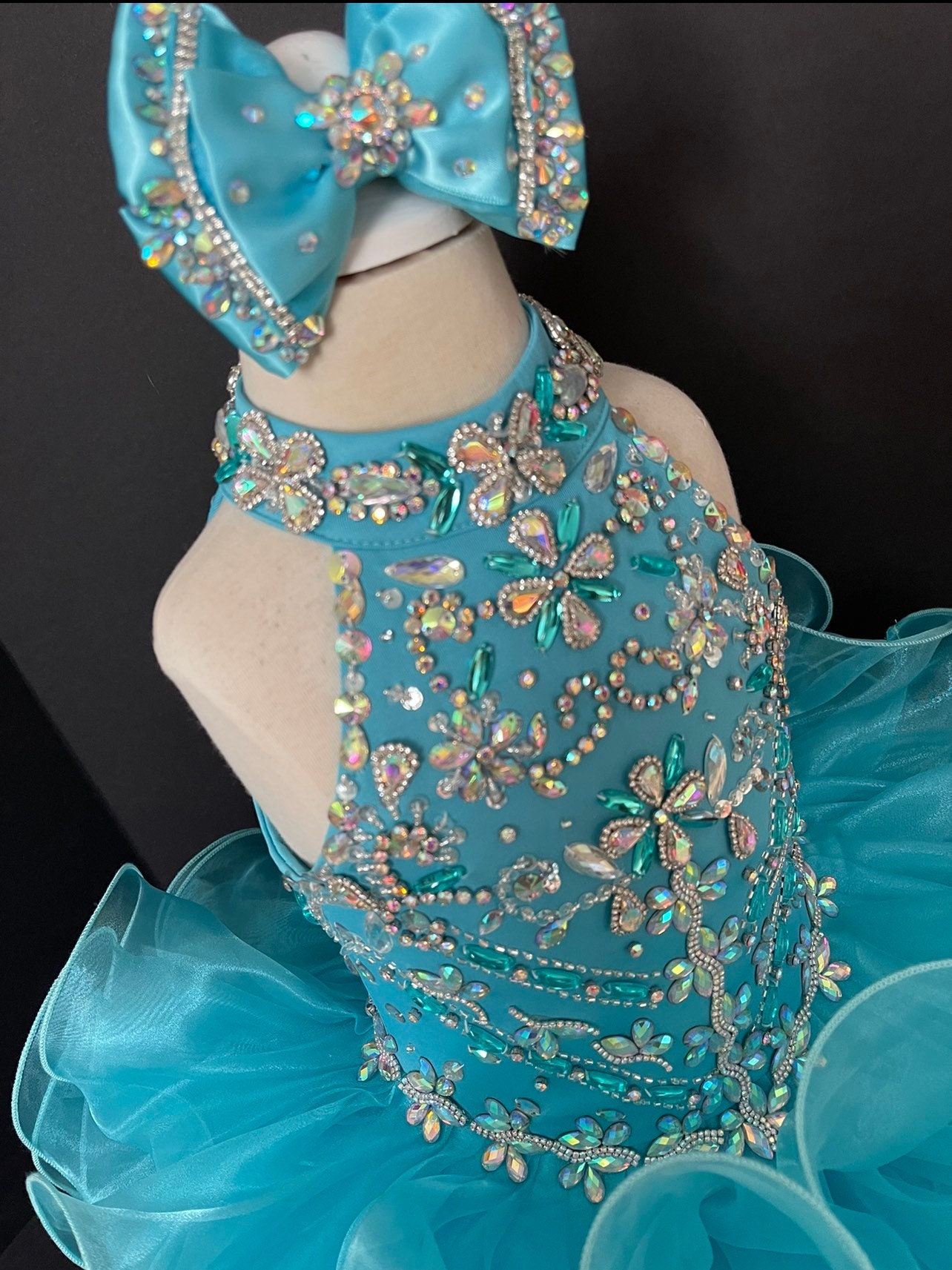Girl Turquoise Pageant Dress Girl First Birthday Pageant | Etsy