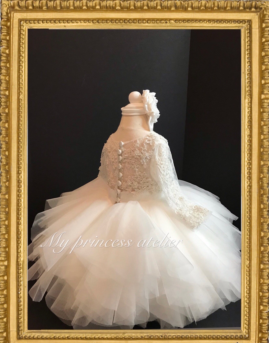 Baby Girl Christening Baptism Dedication Gown/ Flower Girl Couture ...