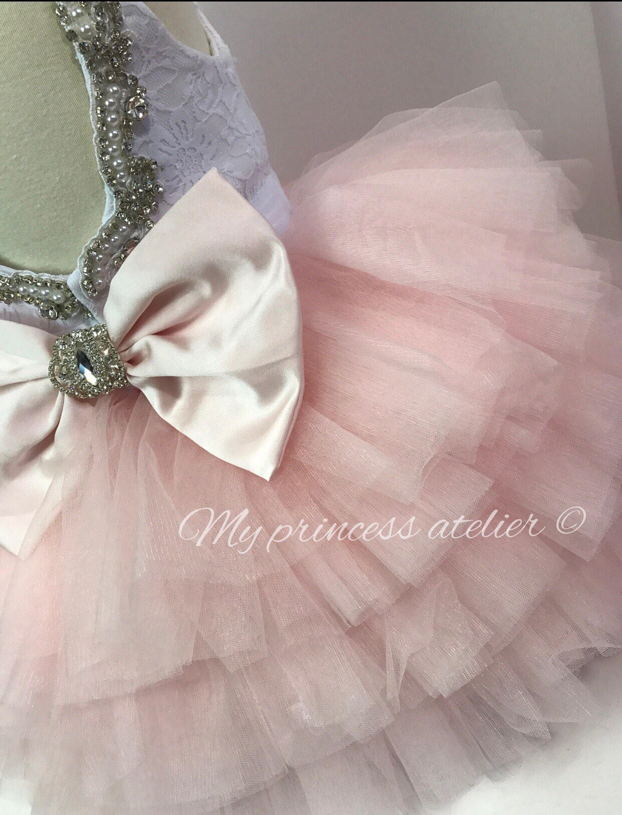 Pink princess dress girl pink birthday dress pink flower | Etsy