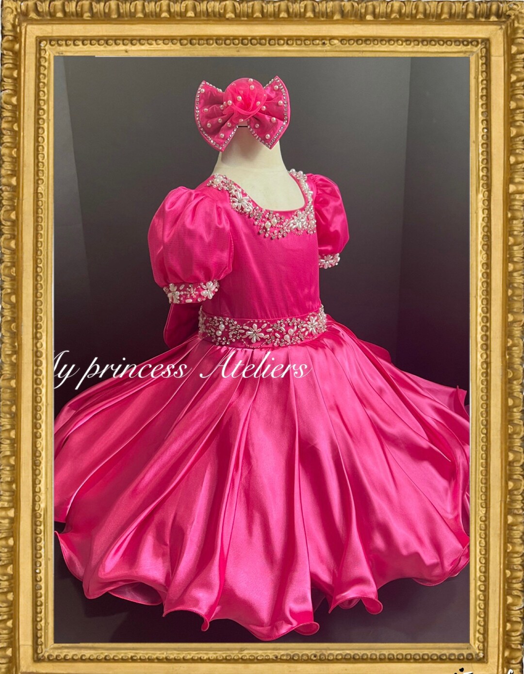 Girl Fuschia Pageant Dress, Natural Pageant Birthday Princess Flower ...