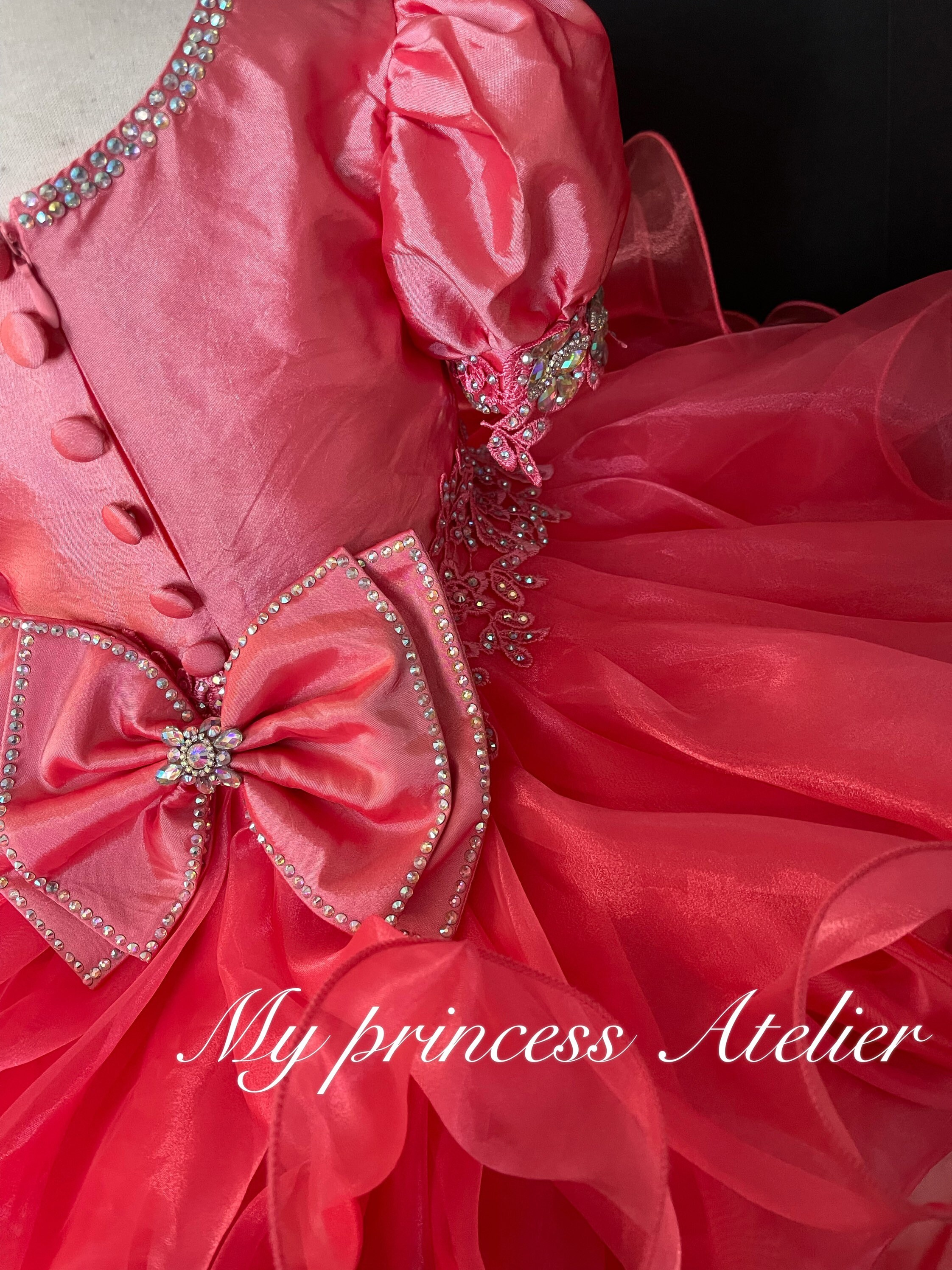 Girl Natural Pageant Dress Girl Coral Birthday Dress Coral | Etsy