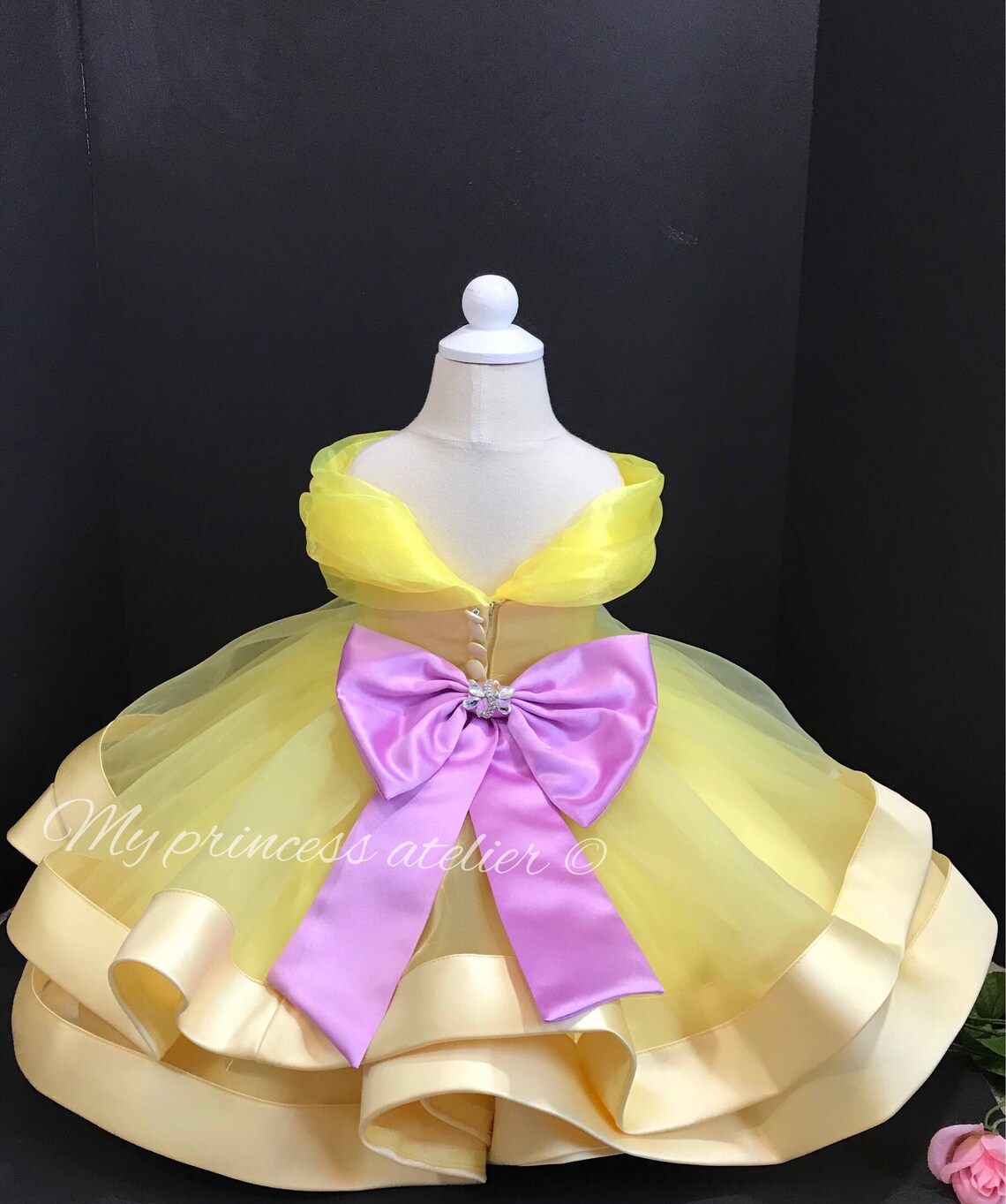 Princess Yellow Dress, Yellow Pageant Dress, Yellow Flower Girl Dress ...