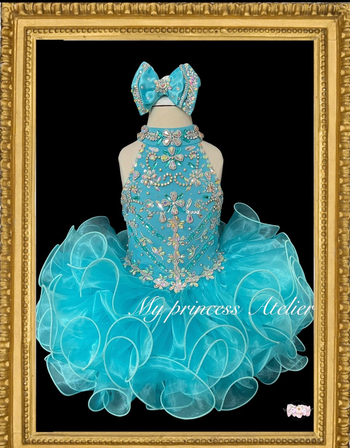 Girl Turquoise Pageant Dress Girl First Birthday Pageant | Etsy