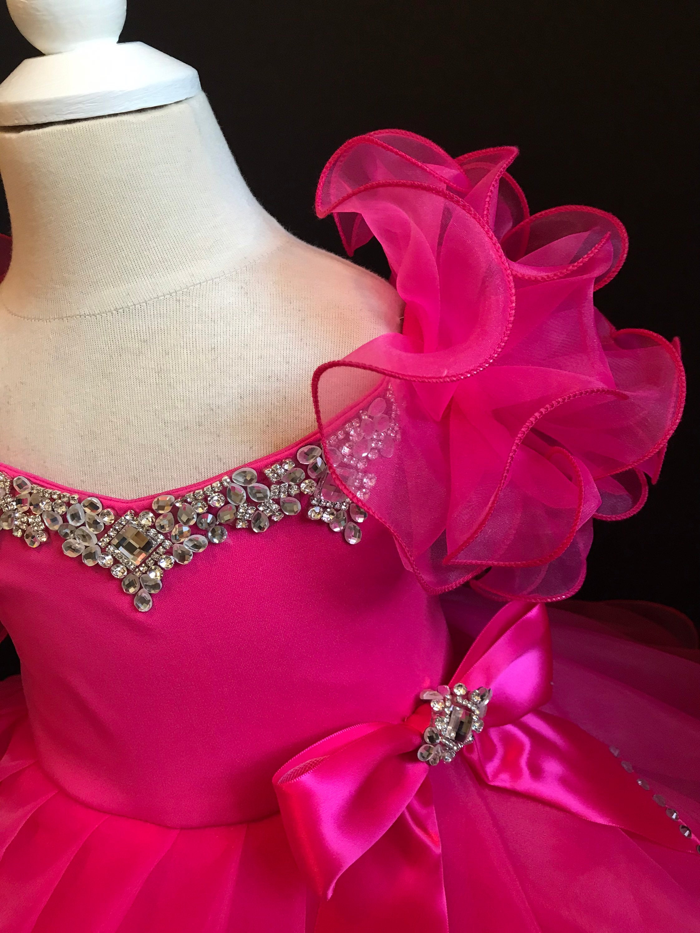 Girls Natural Pageant Dress Couture Fuchsia Dress Glitz - Etsy
