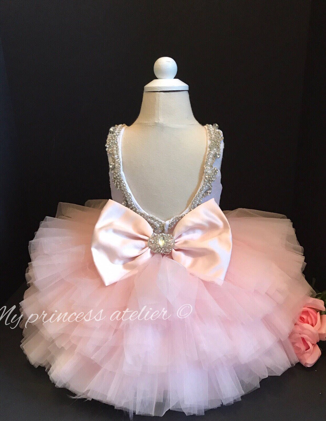 Pink princess dress girl pink birthday dress pink flower | Etsy