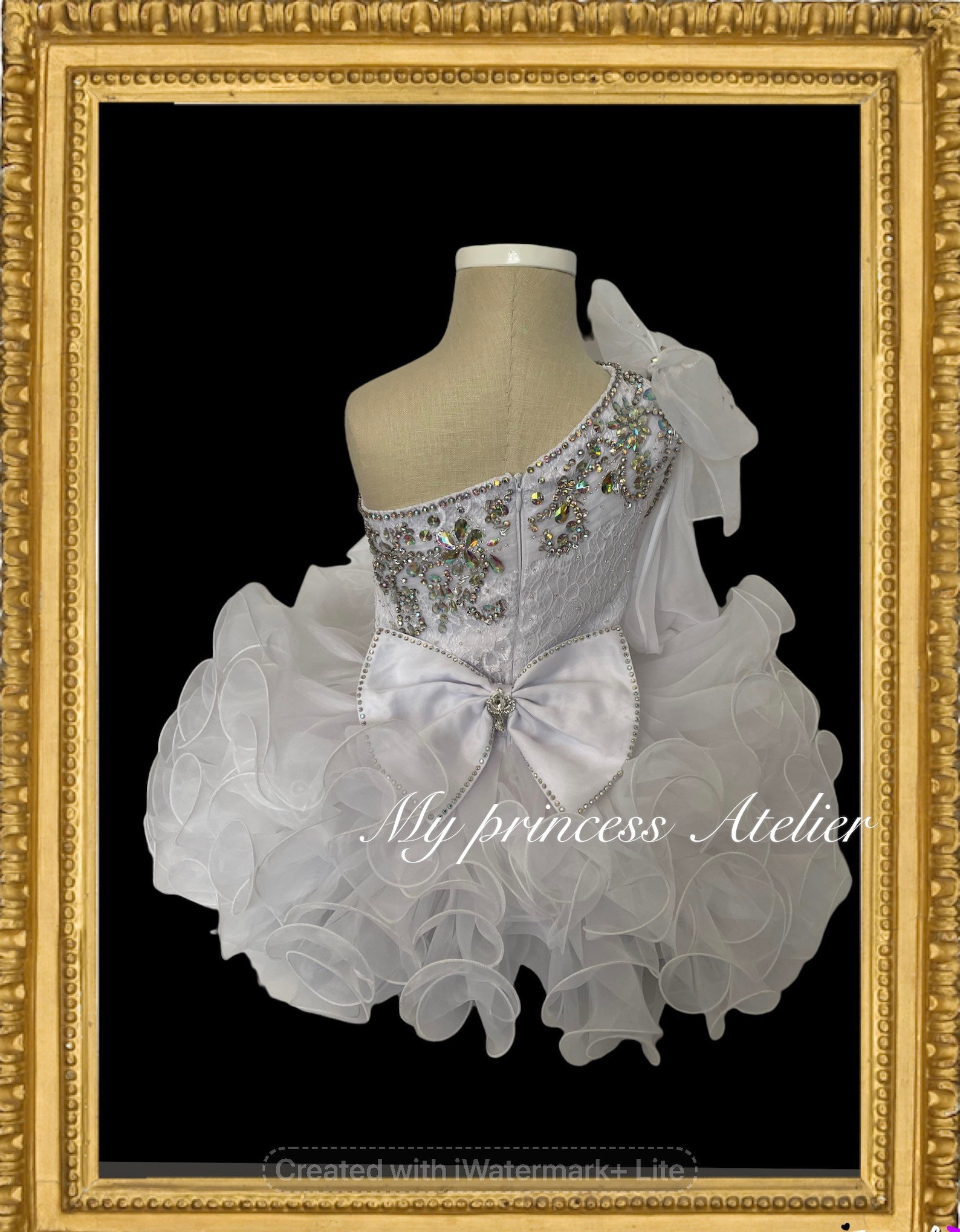 White Cupcake Pageant Dress, Toddler Glitz Pageant Dress, off the ...