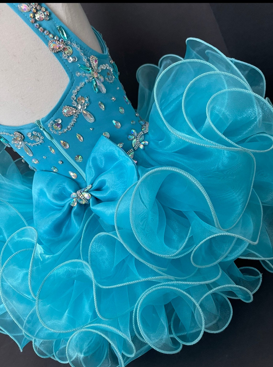 Girl Turquoise Pageant Dress Girl First Birthday Pageant - Etsy