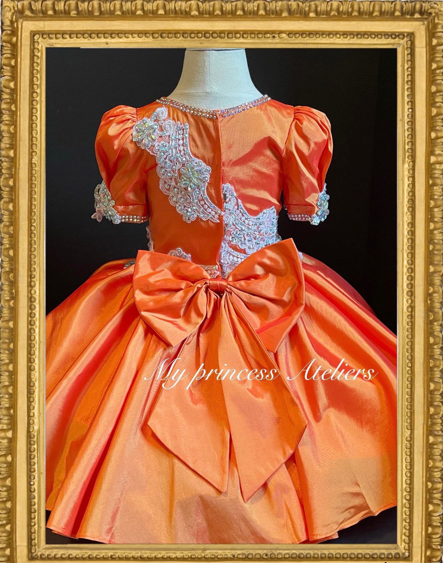 Orange Pageant Birthday Flower Girl Dress/ Natural Pageant - Etsy