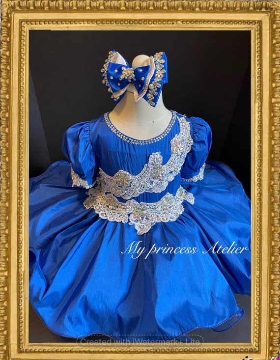 Natural Pageant Blue Millennium Dress Toddler Pageant Cupcake - Etsy