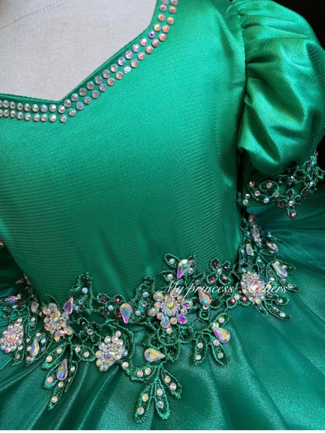 Natural Pageant Green Dress/ Emerald Pageant Glitz Dress/ Green Holiday ...