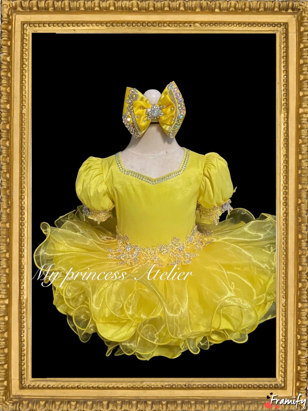Girl Pageant Yellow Dress/ Flower Girl Dress/ Yellow Glitz Cupcake ...