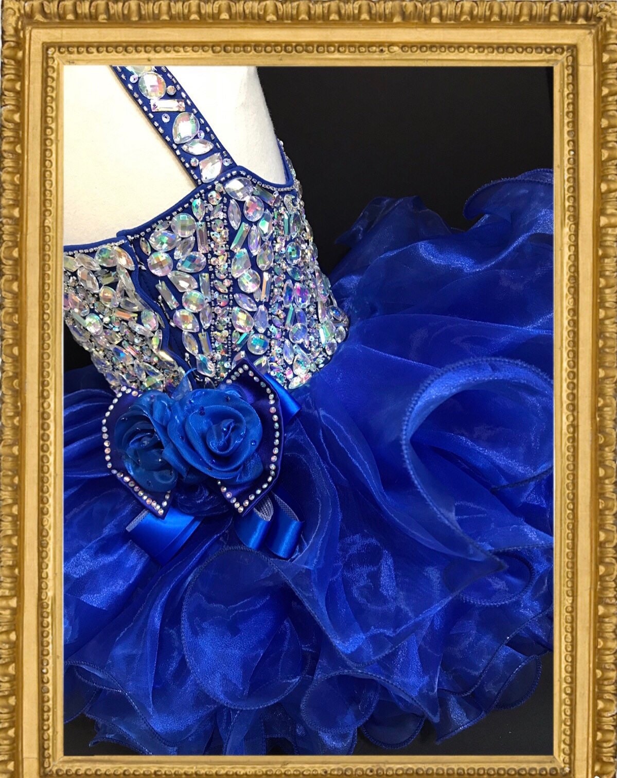 Blue millennium dress/ blue pageant dress/ pagean sparkling | Etsy