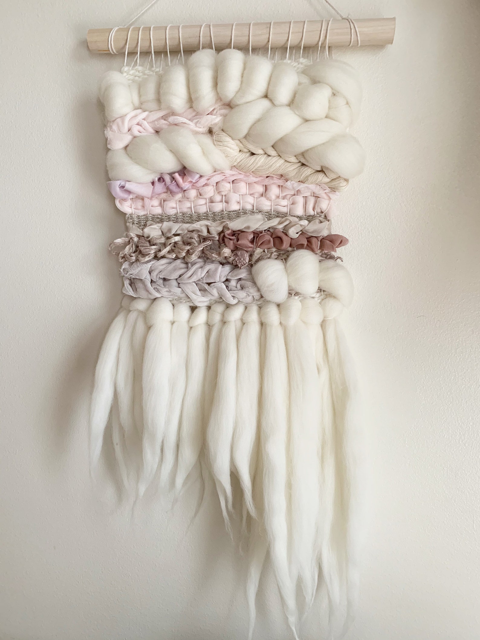 Pink and Naturals Woven Weaving Wall Hanging Tapestry - Etsy