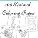 Animal Coloring Sheets - 100 Printable Pages, Instant Download PDF - Etsy