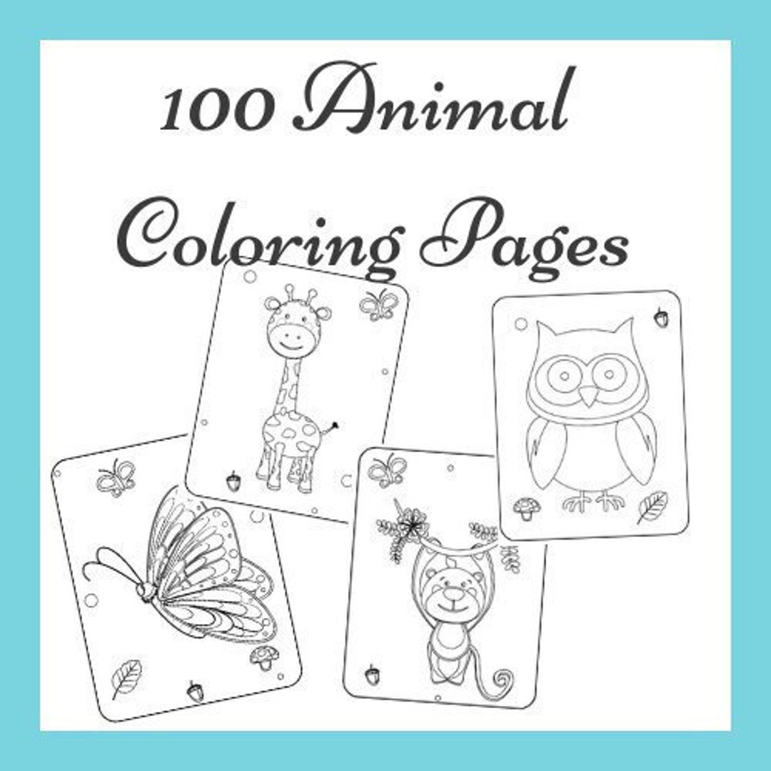 Animal Coloring Sheets - 100 Printable Pages, Instant Download PDF - Etsy