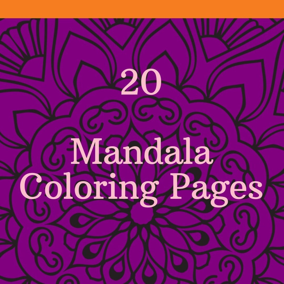 20 Mandala Coloring Pages - Instant Download & Print PDF Bundle ...