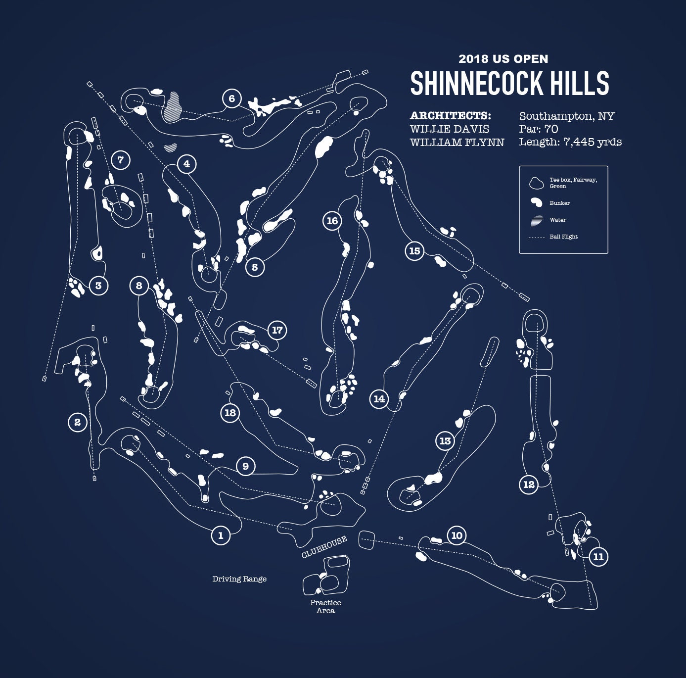 Shinnecock Hills Golf Club Course Map - Digital Download - Etsy