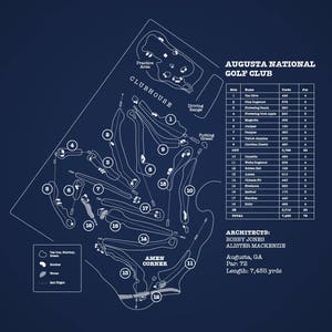 Augusta National Golf Club Course Map - Digital Download - Etsy