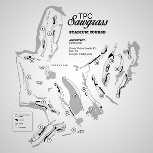 TPC Sawgrass Stadium Course Map - B/W - Digital Download - Etsy