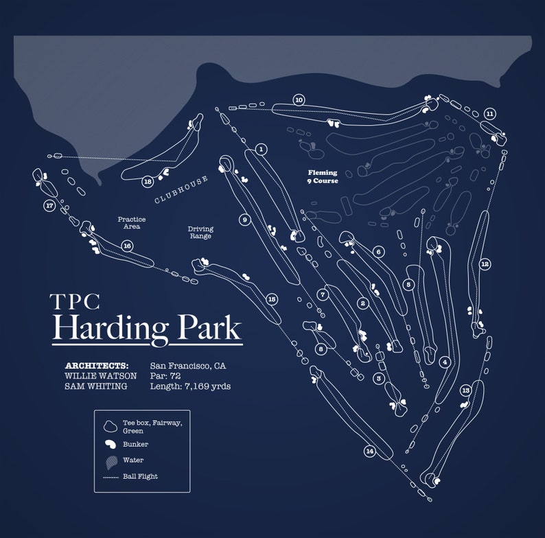 TPC Harding Park Golf Course Map Digital Download - Etsy