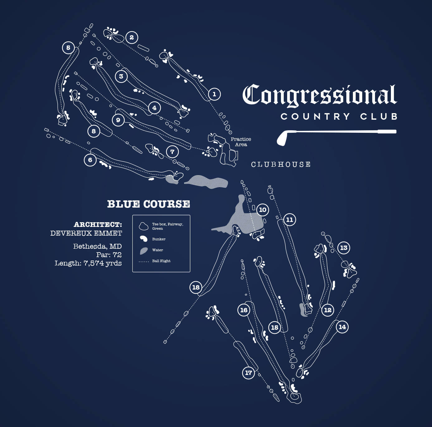 Congressional Country Club Course Map - Digital Download - Etsy