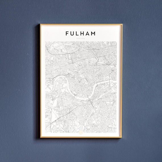 Fulham England Fulham map Fulham print Fulham wall art - Etsy France