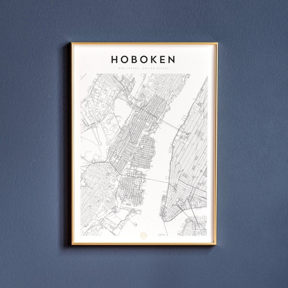 Art & Collectibles Digital Prints Hoboken New Jersey map Hoboken print ...