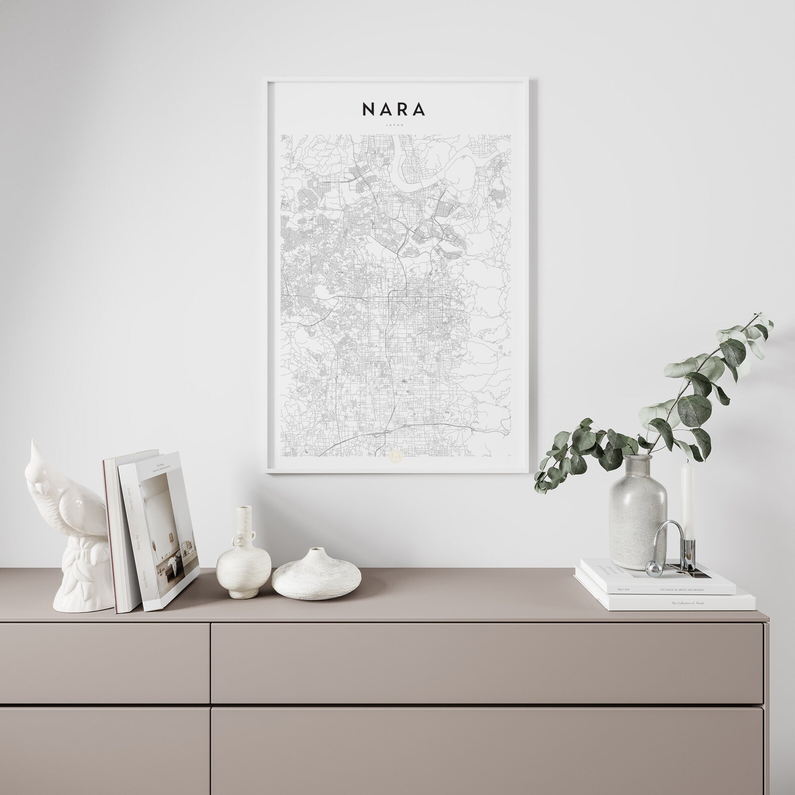 Nara Japan Nara Map Nara Print Nara Wall Art Nara Art | Etsy