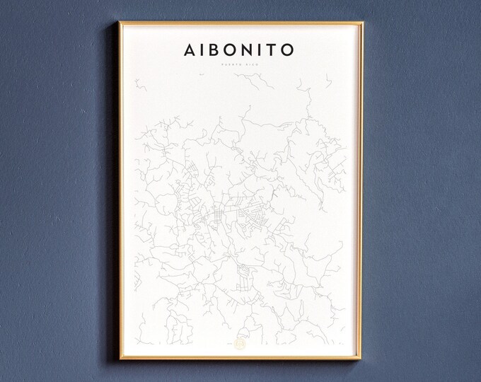 Aibonito Puerto Rico Aibonito Map Aibonito Print Aibonito - Etsy