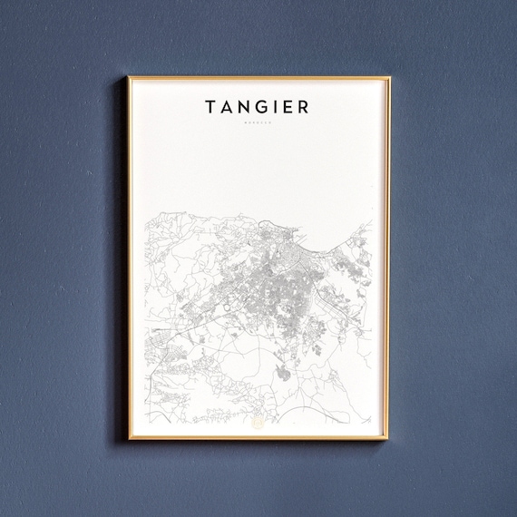Home & Living Tangier map art city map print map poster Tangier map ...