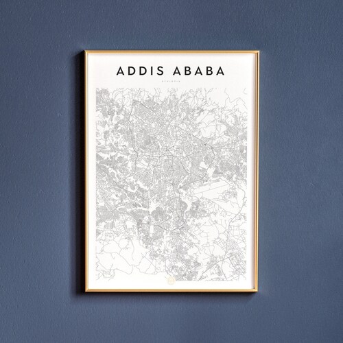 Addis Ababa Vintage Map Print Addis Ababa Map Addis Ababa | Etsy