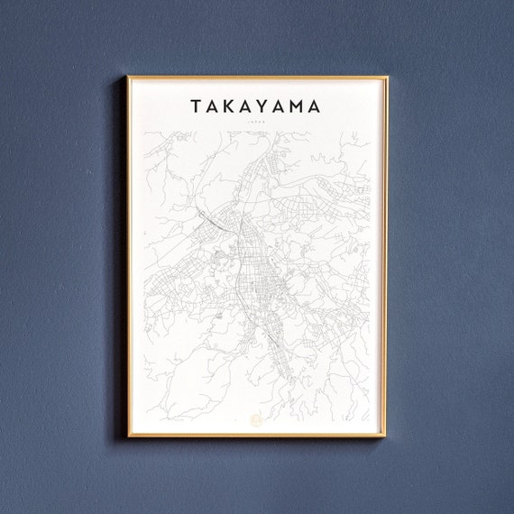 Prints Wall Hangings gift home Takayama Map Print NP442 Printable city ...