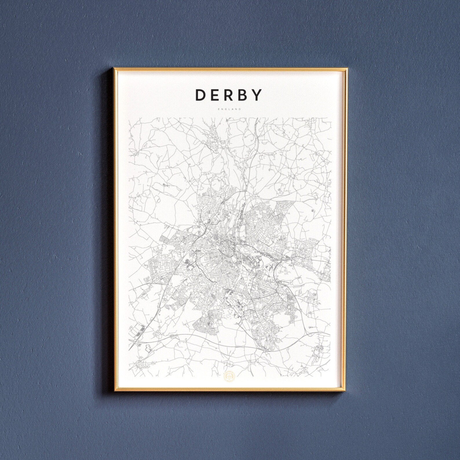 Derby England Derby Map Derby Print Derby Wall Art Derby | Etsy
