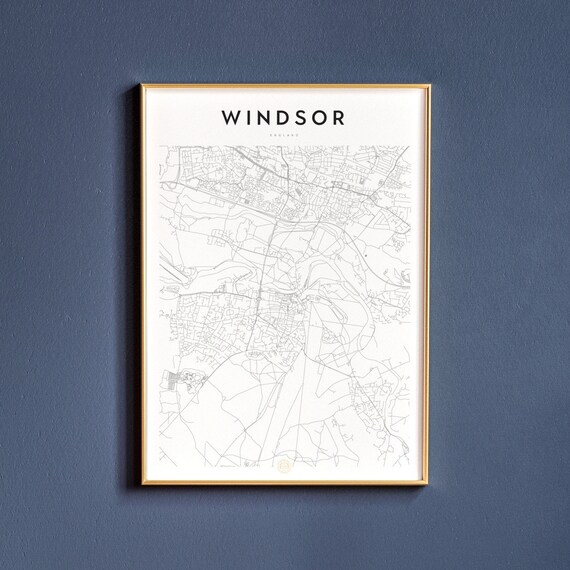 Windsor England Windsor Map Windsor Print Windsor Wall | Etsy