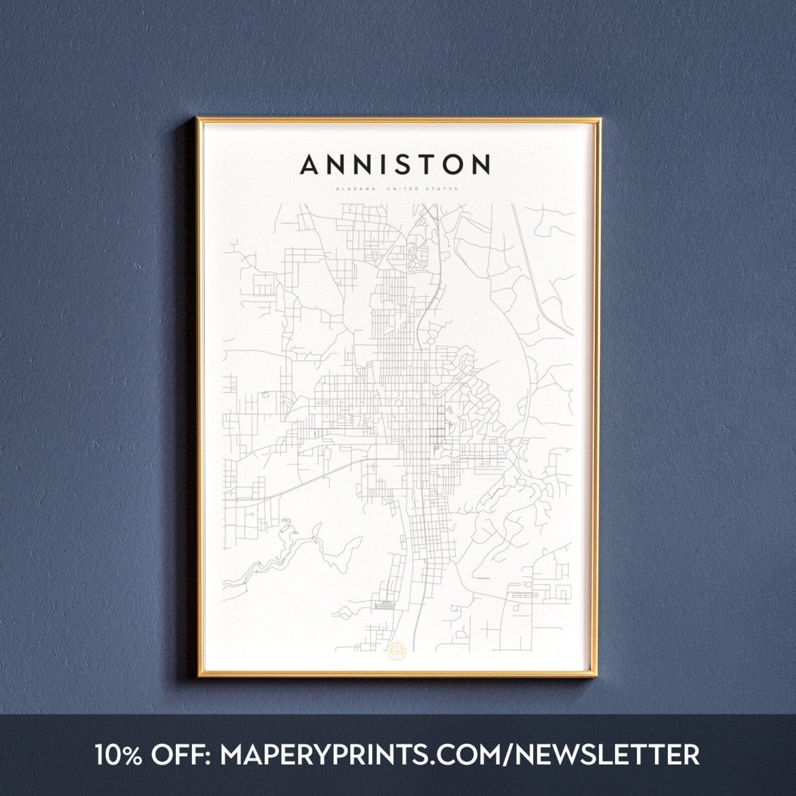 Anniston Alabama Anniston map Anniston print Anniston wall | Etsy