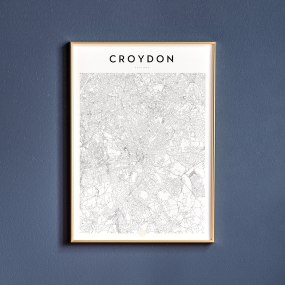 Croydon England Croydon Map Croydon Print Croydon Wall | Etsy